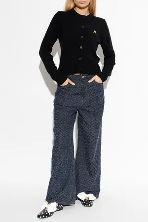 GANNI Cardigan With Embroidered Logo
