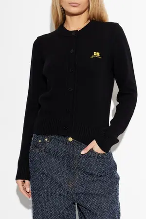 GANNI Cardigan With Embroidered Logo