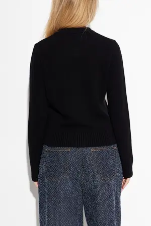 GANNI Cardigan With Embroidered Logo