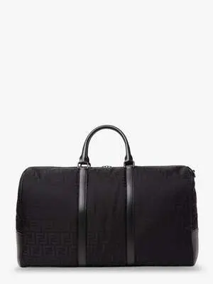 Fendi Ff Nylon Duffle Bag With Leather Inserts