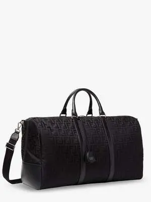 Fendi Ff Nylon Duffle Bag With Leather Inserts