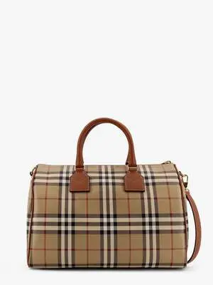 Burberry Coated Canvas Handbag With Check Pattern
