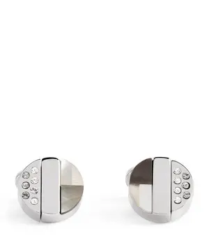 BABETTE WASSERMAN LONDON Rhodium-plated Rotary Cufflinks - Black