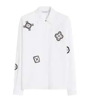 Max Mara Cotton Poplin Embroidered Shirt - White