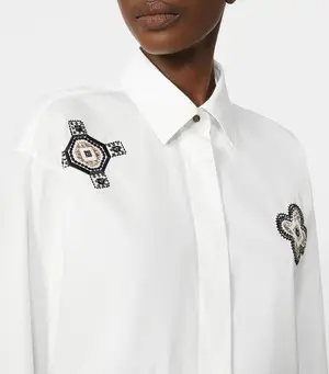 Max Mara Cotton Poplin Embroidered Shirt