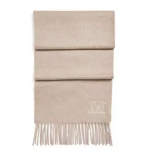 Max Mara Cashmere Monogram Scarf - Beige