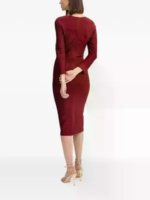 Herve Leger Athena V-neck Midi Dress