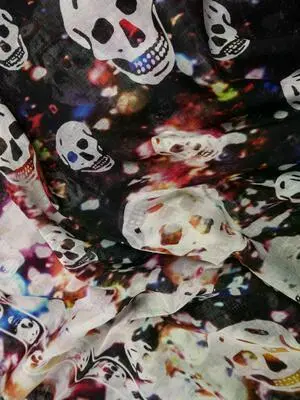 Alexander McQueen Skull-pattern Fringed Scarf