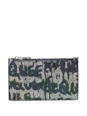 Alexander McQueen Graffiti Logo-print Leather Card Holder
