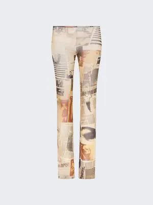 JEAN PAUL GAULTIER Journal Print Mesh Trousers