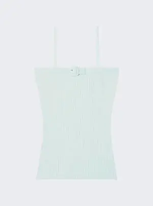 COURRÃ¨GES Courrèges Buckle Rib Knit Top - Blue