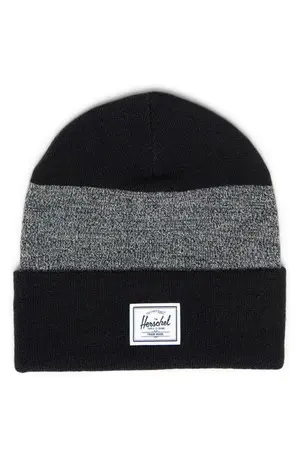 Herschel Supply Co. Elmer Colorblock Beanie - Black/heather Black