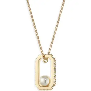 ALLSAINTS Ellie Hex Faux Pearl Pendant Necklace - Pearl/gold