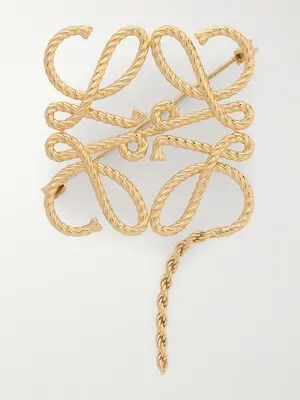 Loewe Anagram Rope Brooch - Gold