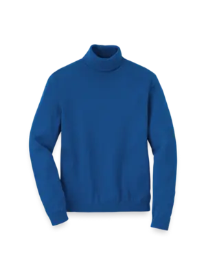 PAUL FREDRICK Supima Cotton Turtleneck - Blue