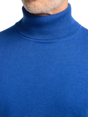 PAUL FREDRICK Supima Cotton Turtleneck - Blue