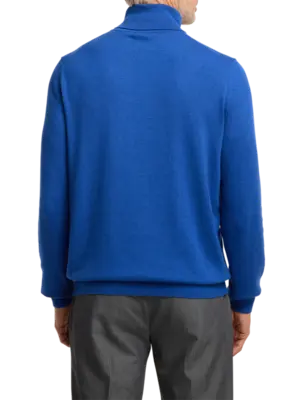 PAUL FREDRICK Supima Cotton Turtleneck - Blue