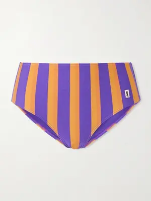 Saint Laurent Striped Bikini Briefs - Purple