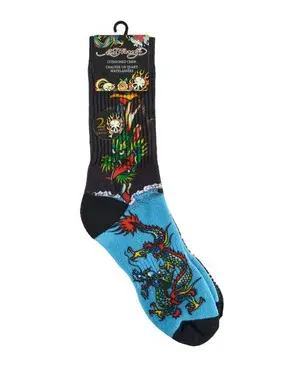 Ed Hardy 360 Digital Print Crew Socks 2 Pack - Black