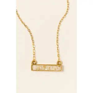 UNCOMMON GOODS Gold Vermeil Birthstone Pendant Necklace - April - White Topaz