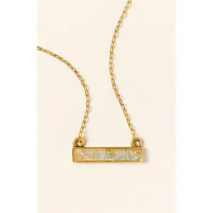 UNCOMMON GOODS Gold Vermeil Birthstone Pendant Necklace - March - Aquamarine