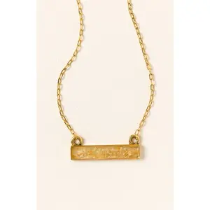 UNCOMMON GOODS Gold Vermeil Birthstone Pendant Necklace - November - Golden Topaz