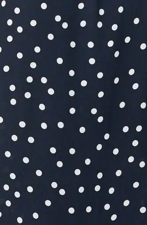 RIPE MATERNITY Spotted Long Sleeve Tie Waist Shirtdress - Navy