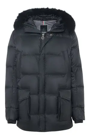 Gorski Apres-ski Jacket With Detachable Genuine Shearling Hood Trim - Black/black