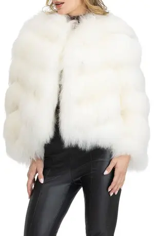 Gorski Genuine Shearling Jacket - White