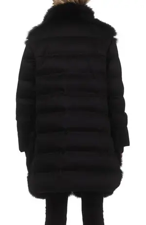Gorski Shearling Diagonal Stroller With Cashmere Back And Sleeves - Black/black