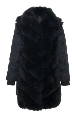 Gorski Shearling Diagonal Stroller With Cashmere Back And Sleeves - Black/black