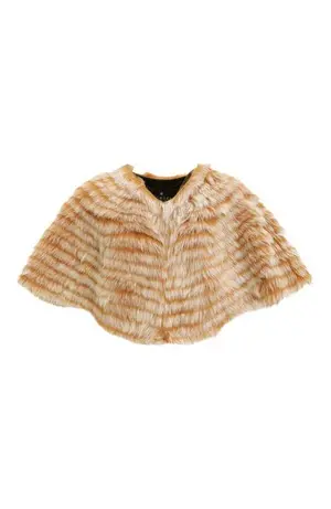 Gorski Genuine Shearling Layered Capelet - Orange Brisa