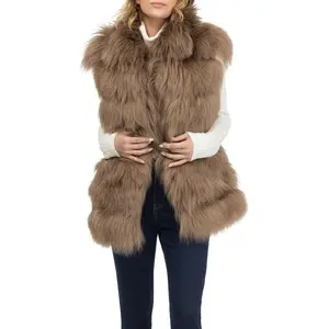 Gorski Genuine Shearling Vest - Camel