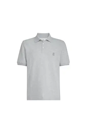 Brunello Cucinelli Piqué Polo Shirt - Light Grey