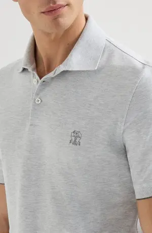 Brunello Cucinelli Piqué Polo Shirt - Light Grey