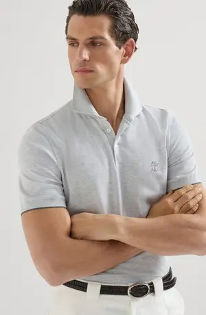 Brunello Cucinelli Piqué Polo Shirt - Light Grey