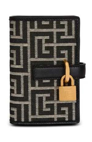 Balmain Pulse Holder Monogram Jacquard Card Holder - Black