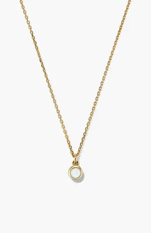 Mejuri Sia Birthstone Pendant Necklace - Opal