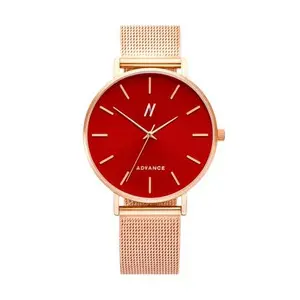NCMPRBL Advance Xo 36mm Quartz Watch - Brilliant Rose Gold/rich Red