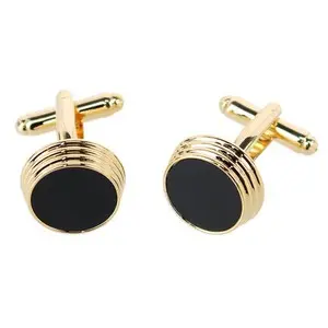 Trafalgar Xaviar Ring Detailed Circular Cufflink Stud Set