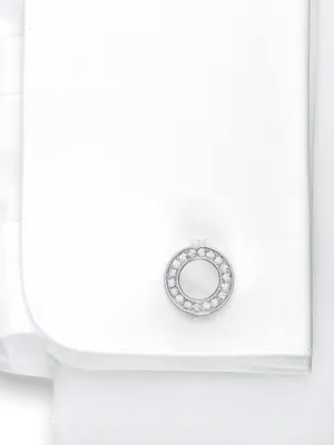 PAUL FREDRICK Mother Of Pearl & Crystal Cufflinks