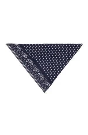 Maje Reversible Triangle Scarf - Navy Dot Bandana Print