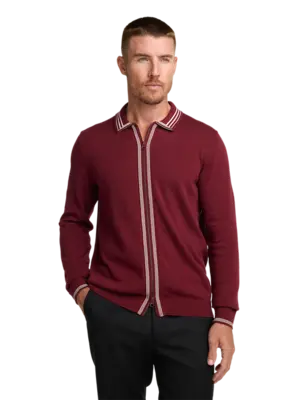 PAUL FREDRICK Cotton Full Zip Polo