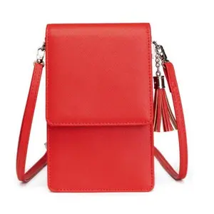 YOUZEY Vegan Saffiano Leather Crossbody Purse - Red
