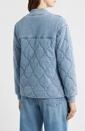 CITY BLUES Quilted Denim Bomber Jacket