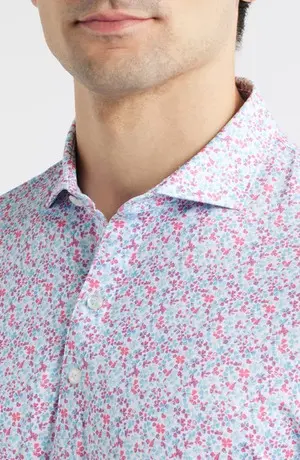 Johnnie-o Charmer Floral Performance Jersey Polo