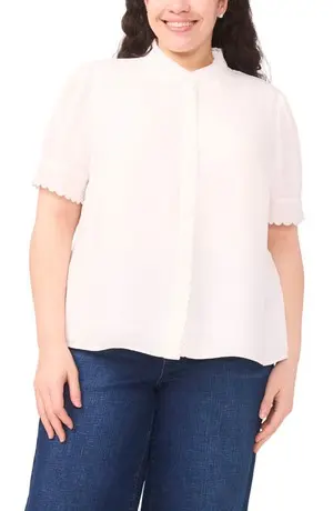 CECE DUPRAZ Scallop Collar Button-up Top