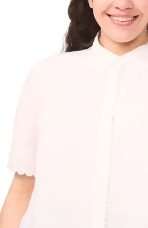 CECE DUPRAZ Scallop Collar Button-up Top