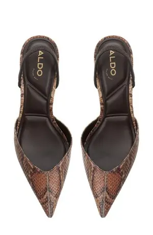 Aldo Pointed Toe Slingback Pumps - Brown Multi
