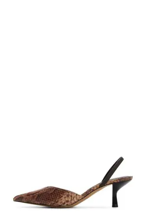 Aldo Pointed Toe Slingback Pumps - Brown Multi